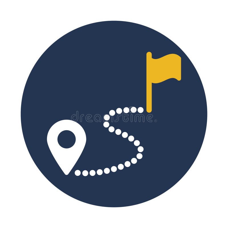 Destination, Path, Route, Travel Fully Editable Vector Icon Stock ...