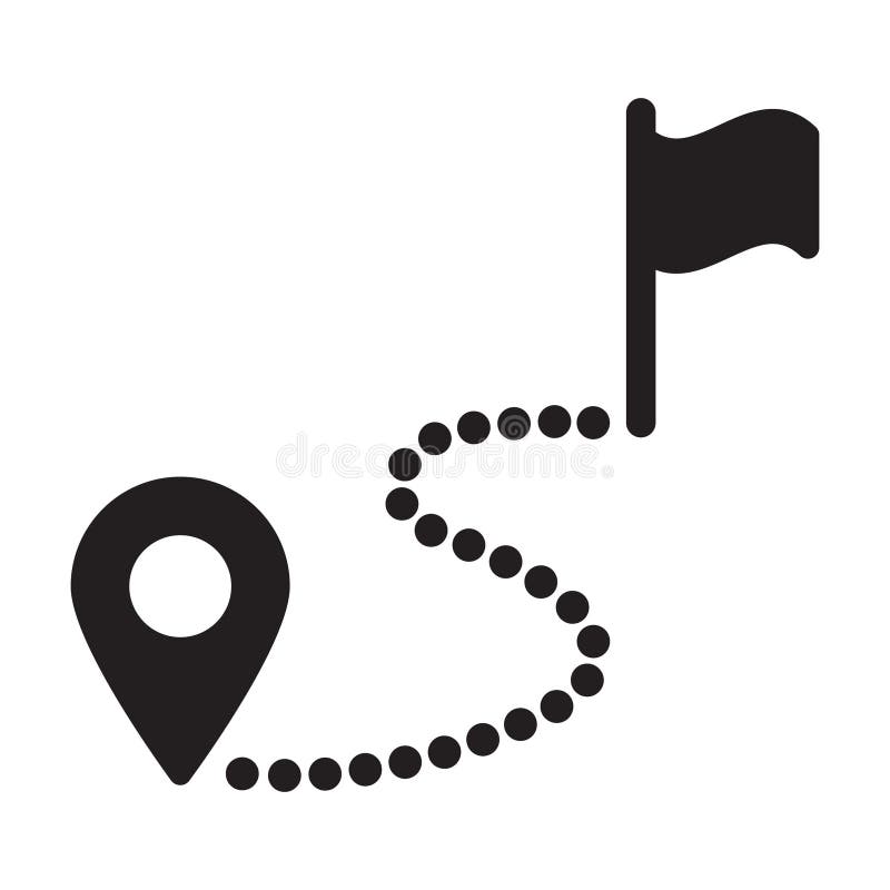 Destination, Path, Route, Travel Fully Editable Vector Icon Stock ...