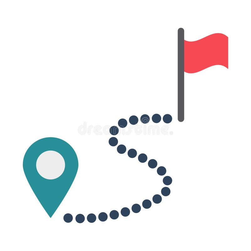 Destination, Path, Route, Travel Fully Editable Vector Icon Stock ...