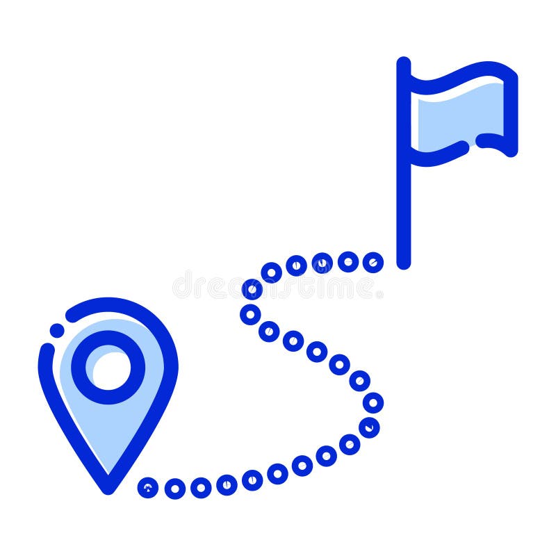 Destination, Path, Route, Travel Fully Editable Vector Icon Stock ...