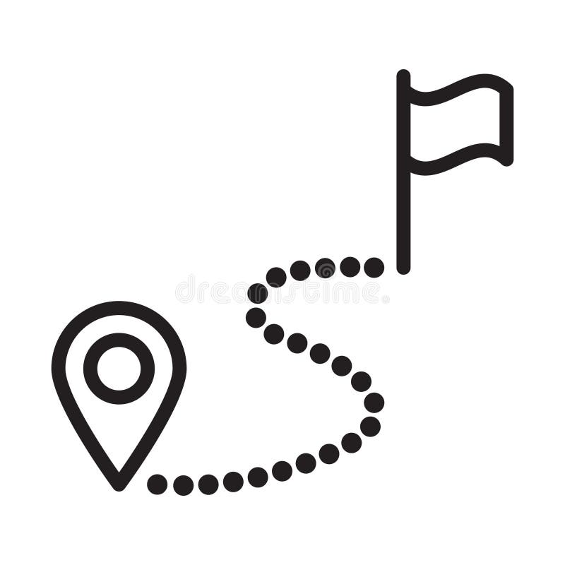 Destination, Path, Route, Travel Fully Editable Vector Icon Stock ...