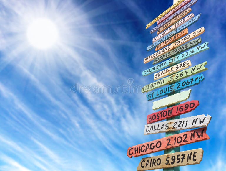 Destination Signpost stock image. Image of cairo, directions - 87600861