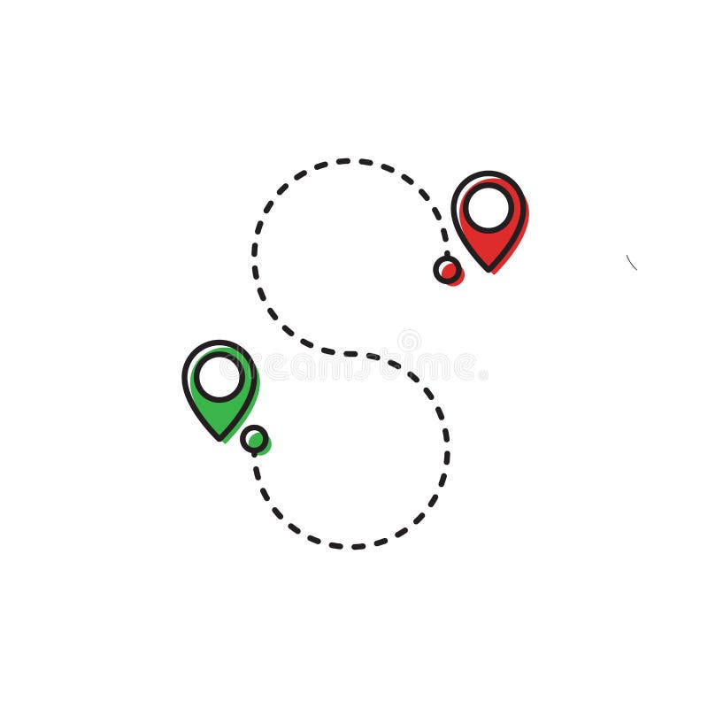 Destination Track Point Vector Icon Isolated on White Background Stock ...