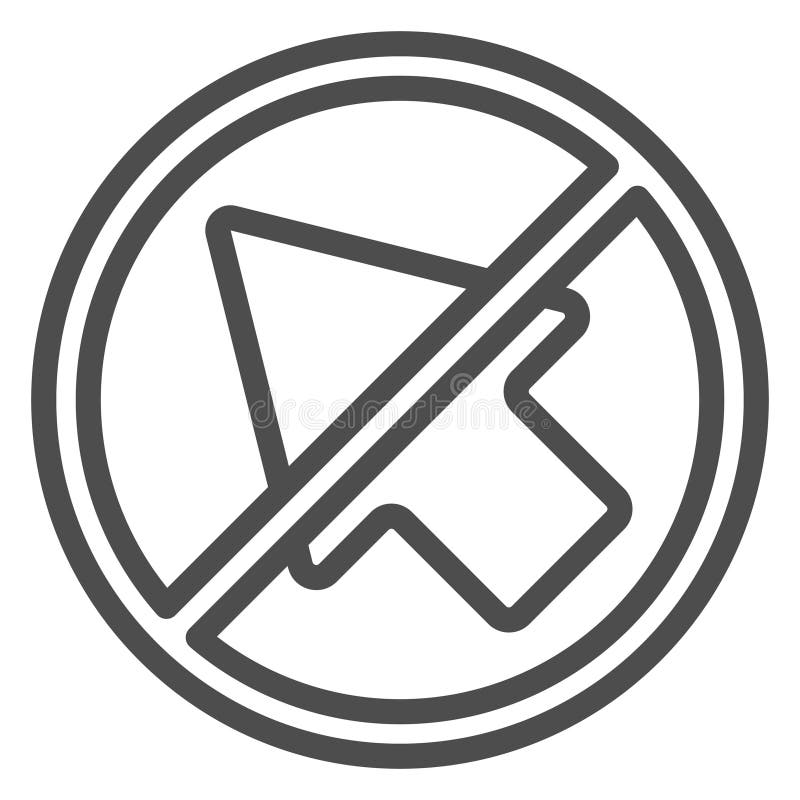 Destination Up Arrow Ban Line Icon, Prohibited Elements Concept. Vector ...