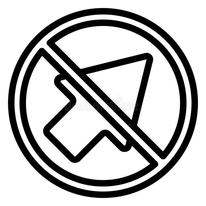 Destination Up Arrow Ban Line Icon, Prohibited Elements Concept. Vector ...