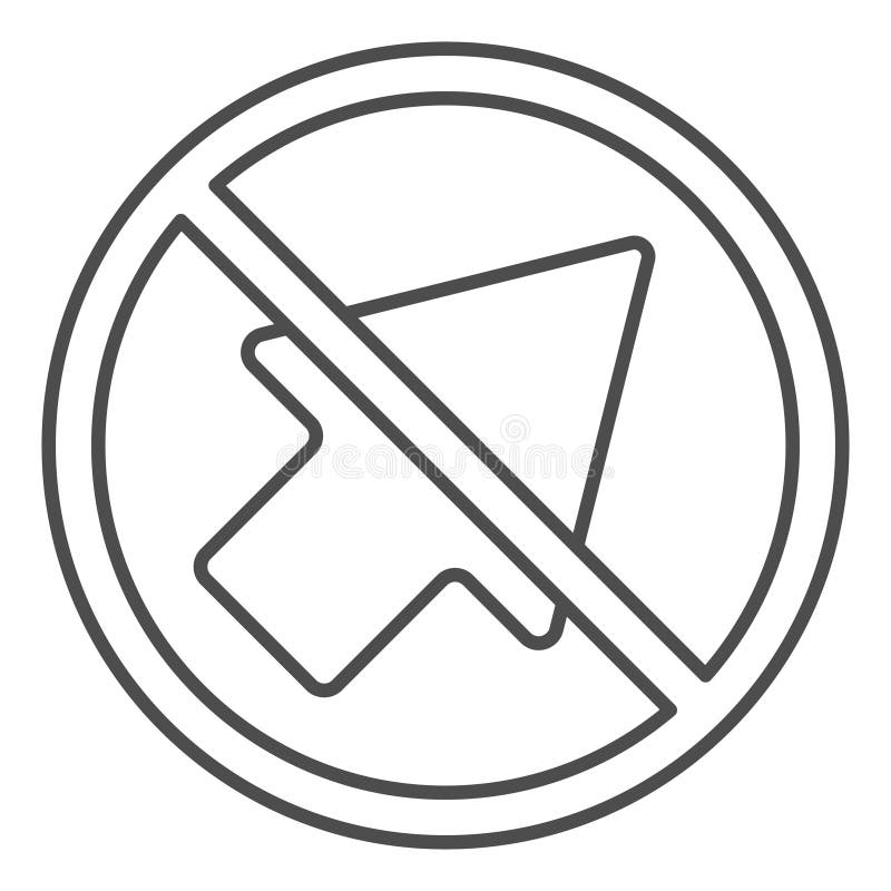Destination Up Arrow Ban Thin Line Icon, Prohibited Elements Concept ...