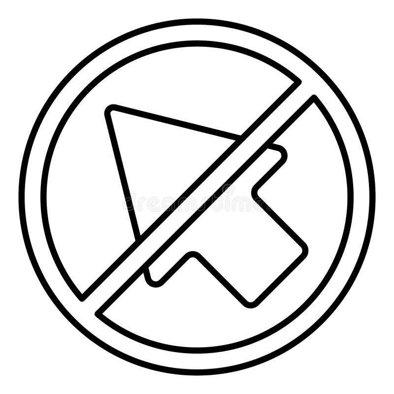 Destination Up Arrow Ban Thin Line Icon, Prohibited Elements Concept ...
