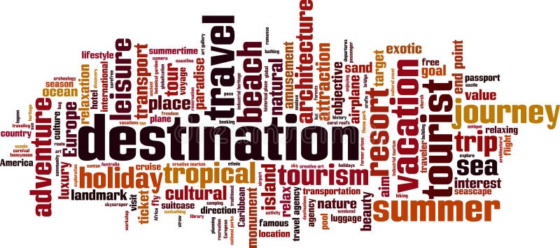 Destination word cloud stock vector. Illustration of goal - 279863046