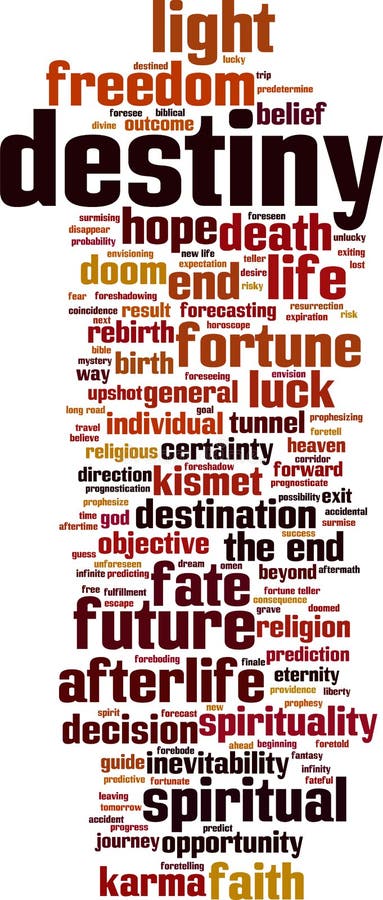 DESTINY Red Word on White Background Illustration 3D Rendering Stock ...