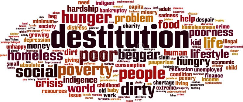 Destitution word cloud stock vector. Illustration of needy - 160872015