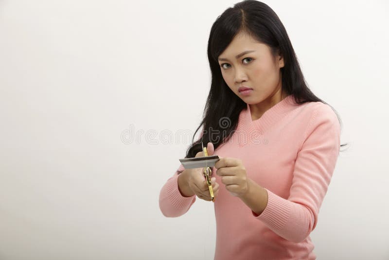 Destroy credit card stock image. Image of finance, female - 105781751