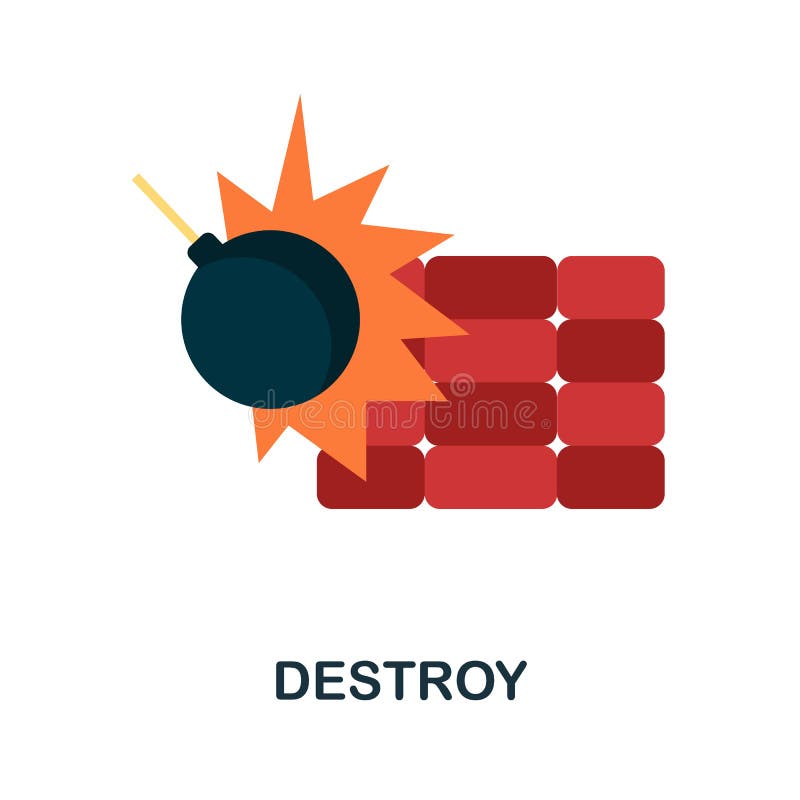 Destroy Icon. Monochrome Simple Line Protest Icon for Templates, Web ...
