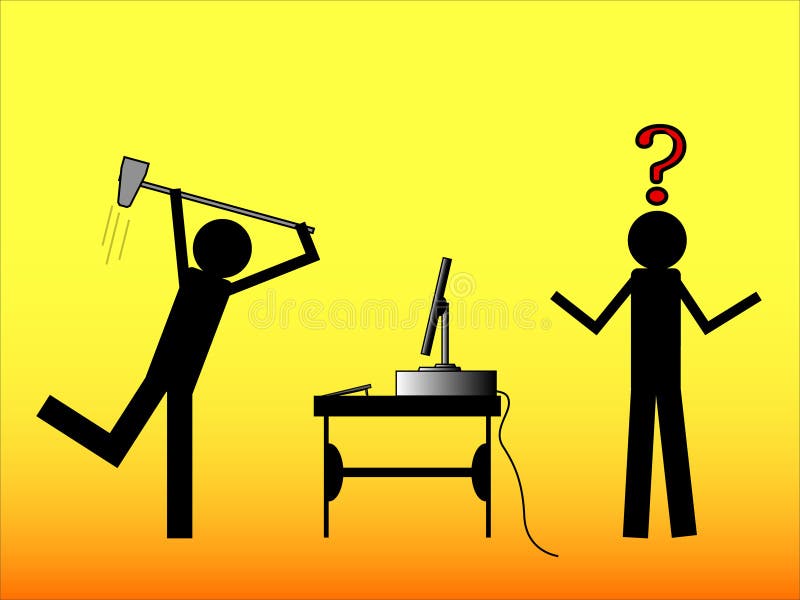 Destroy pc stock vector. Illustration of work, password - 9211869