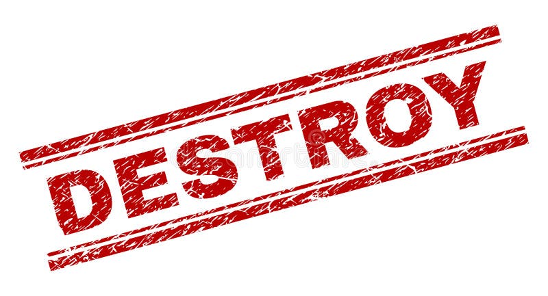 Scratched DESTROY Rectangle Stamp Stock Vector - Illustration of ...