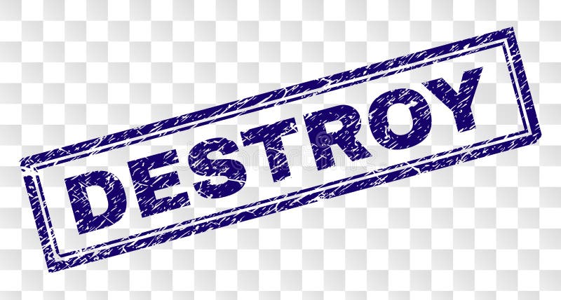 Scratched DESTROY Rectangle Stamp Stock Vector - Illustration of ...