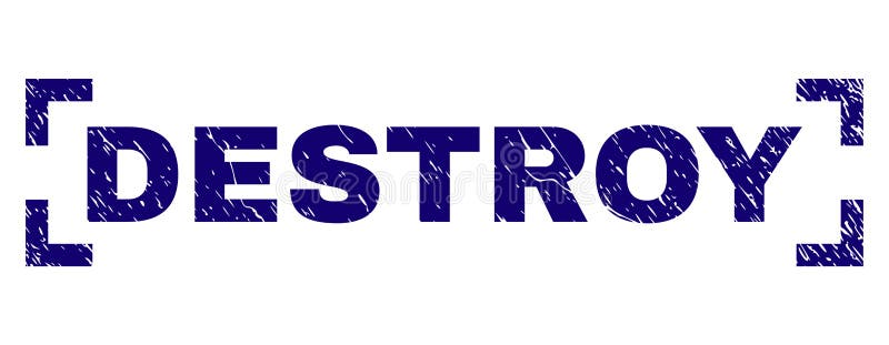 Scratched Textured DESTROY Stamp Seal between Corners Stock Vector ...