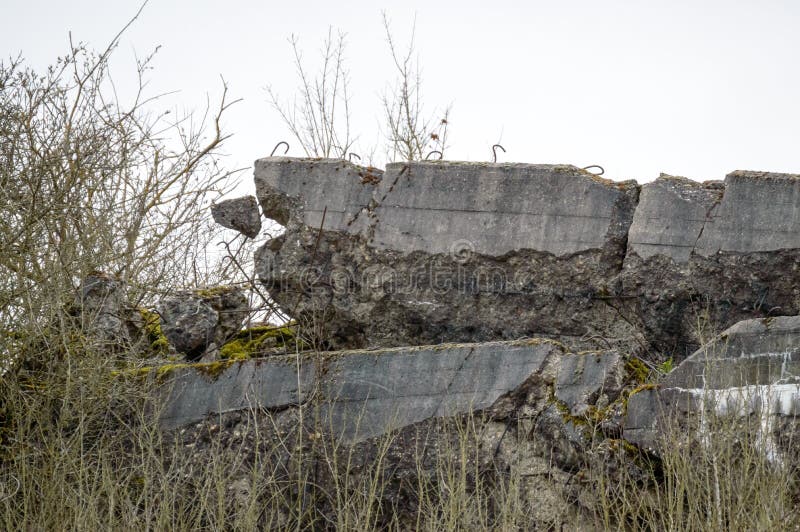 Destroyed and Abadoned Bunker from World War Two Stock Image - Image of ...