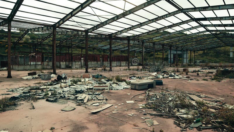 Destroyed and Abandoned Area after a Bomb Exploded Stock Footage ...