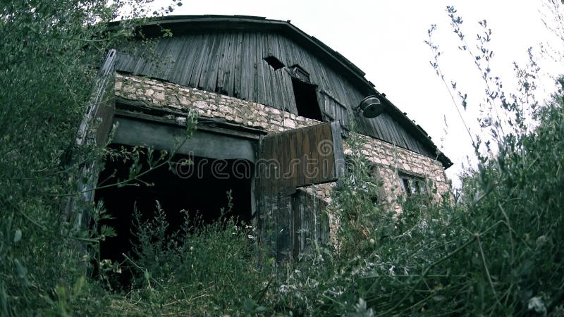 Destroyed abandoned house stock video. Video of anxiety - 80712991