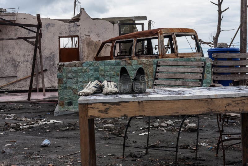 Abandoned House after the Mount Merapi Eruption, Central Java ...