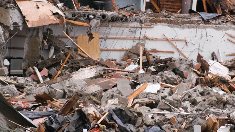 Destroyed the Apartment Building after the Disaster. Stock Video ...