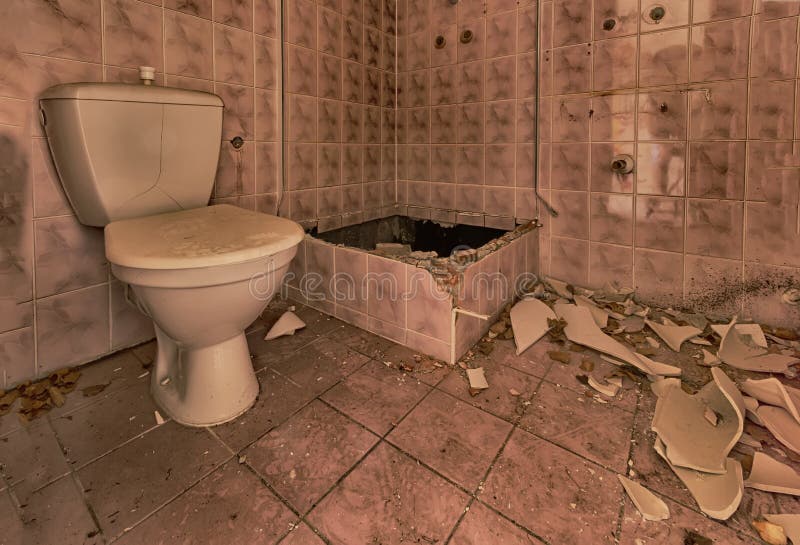 Old destroyed bathroom stock image. Image of bath, shabby - 52409935
