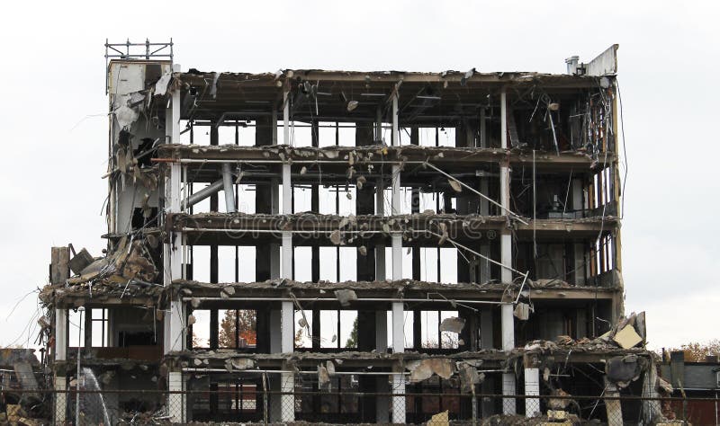 Destruction of a Big Building. Stock Photo - Image of construction ...