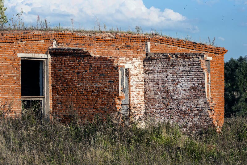 Destroyed brick building stock photo. Image of dirty - 64145610