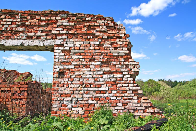 Destroyed brick wall stock image. Image of crisis, border - 11675097