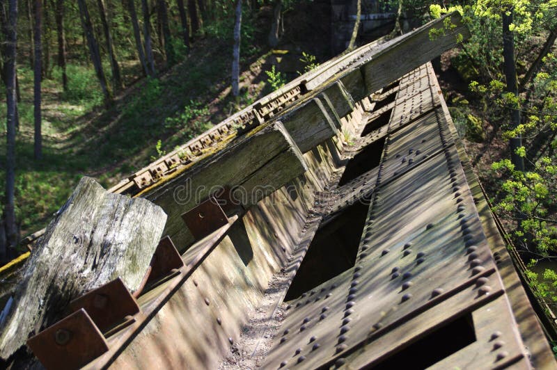 Destroyed bridge stock image. Image of poland, river - 146673373
