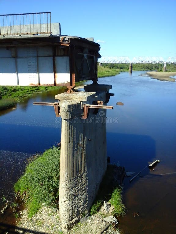 Destroyed bridge stock photo. Image of span, road, bridge - 75812170