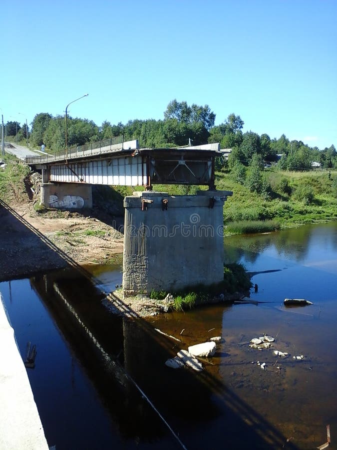 Destroyed bridge stock photo. Image of wreck, happiness - 1228530
