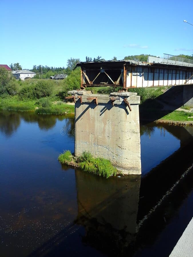 Destroyed bridge stock photo. Image of wreck, happiness - 1228530