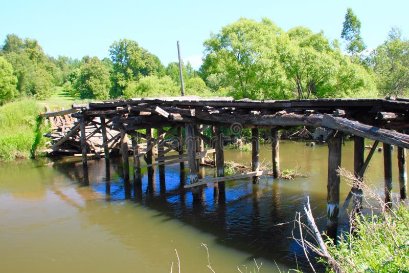 Destroyed bridge stock image. Image of bridge, destroyed - 56716431