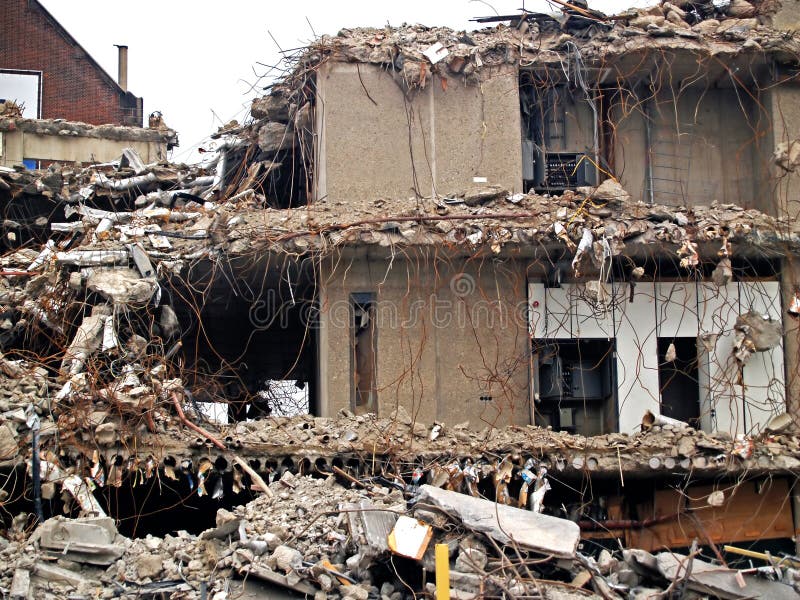 Destroyed building stock image. Image of house, ruin, room - 1355847