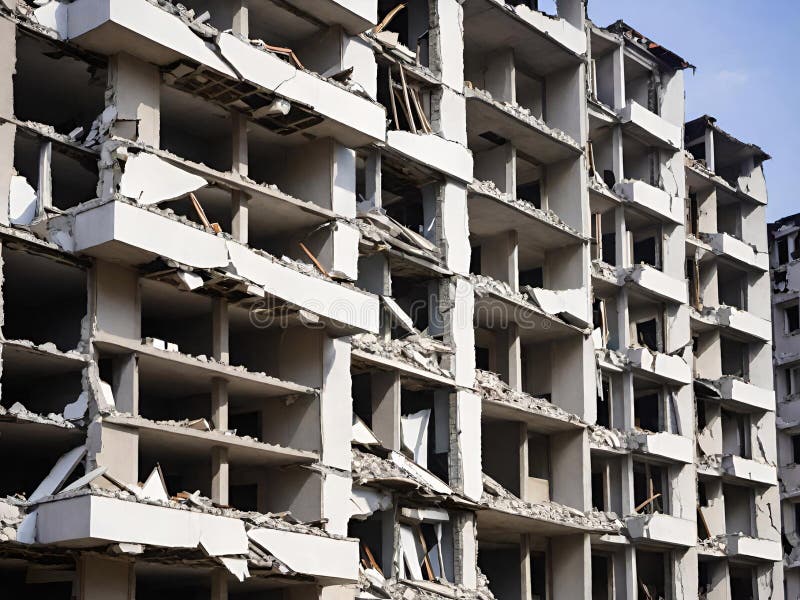Destroyed Building with a Destroyed Building Stock Image - Image of ...
