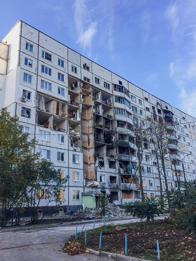 Destroyed Building after Being Hit by Russian Artillery Editorial Photo ...