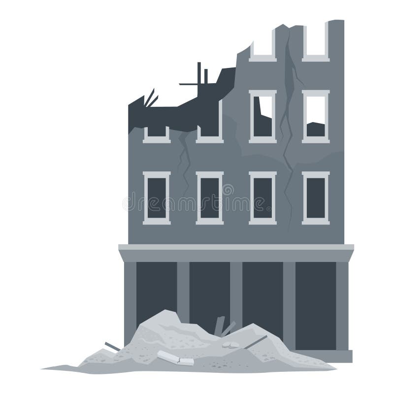 Destroyed Building after a Catastrophe Stock Illustration ...