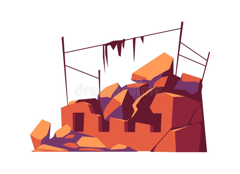 Destroyed Building, Damaged Structure Cartoon Stock Illustration ...