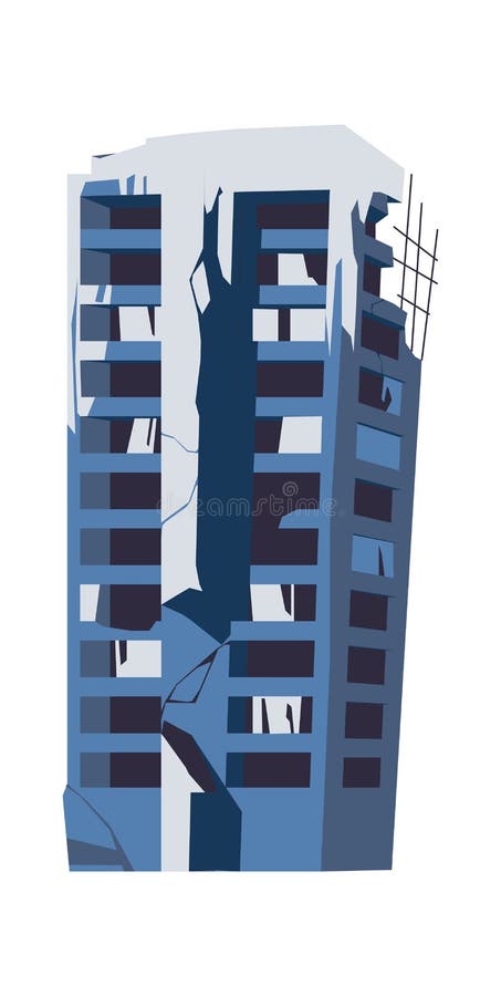 Destroyed Building, Damaged Structure Cartoon Stock Illustration ...