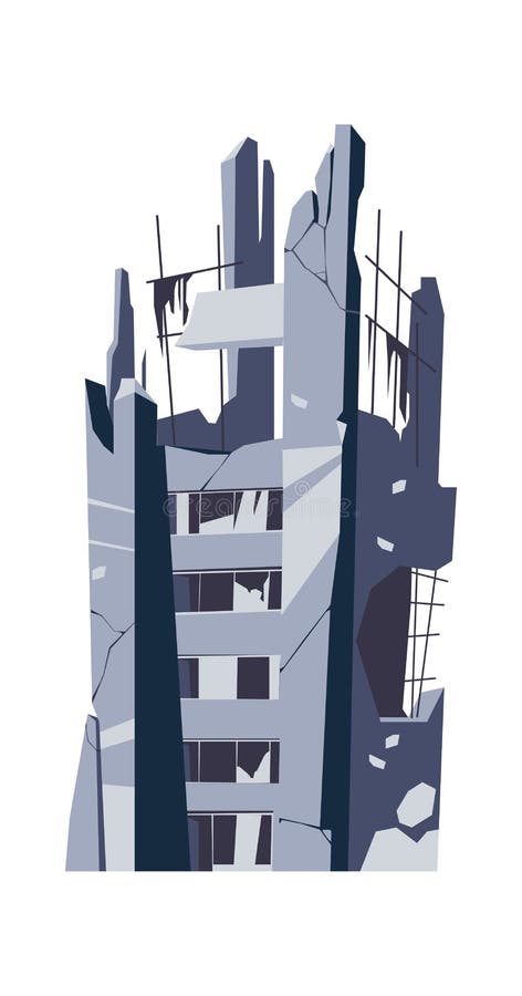 Destroyed Building, Damaged Structure Cartoon Stock Illustration ...