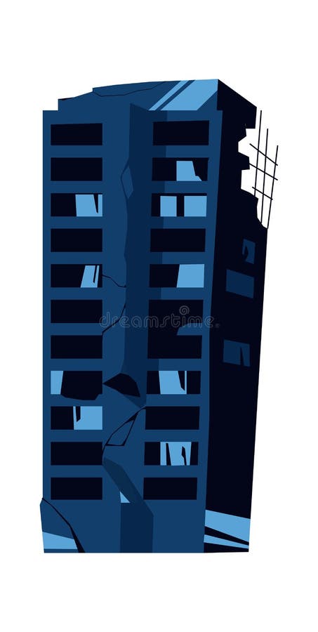 Destroyed Building, Damaged Structure Cartoon Stock Illustration ...