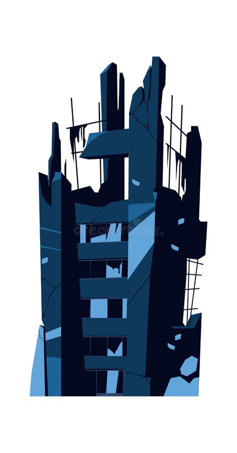 Destroyed Building, Damaged Structure Cartoon Stock Illustration ...