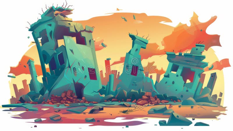 A Destroyed Building, Damaged Structure Caused by a Disaster, Cataclysm ...