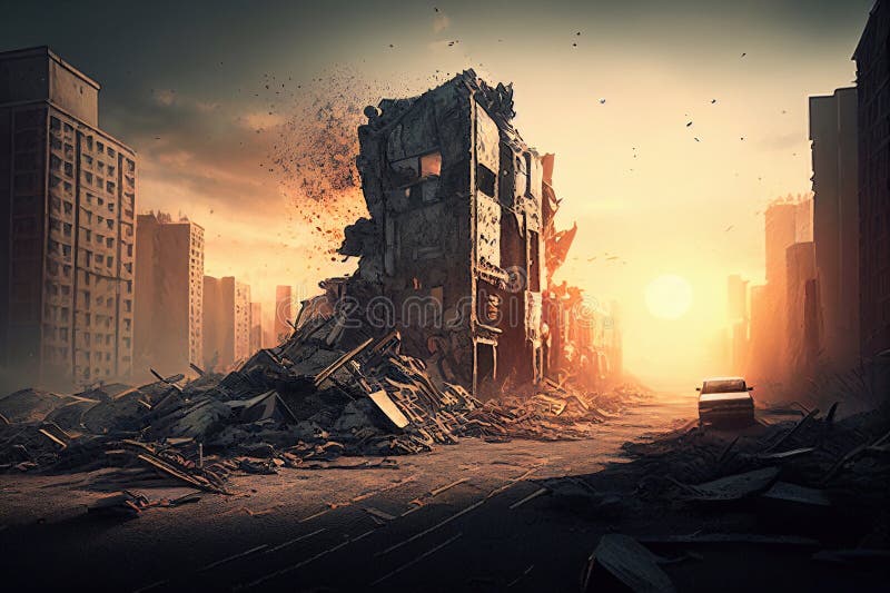 Destroyed Building, Damaged Structure, Consequences of a Disaster ...