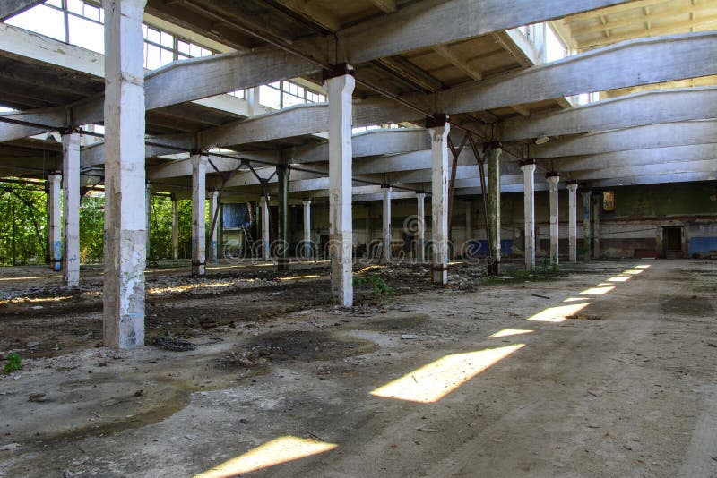 The Destroyed Building of the Factory Workshop, Which Worked Stock ...