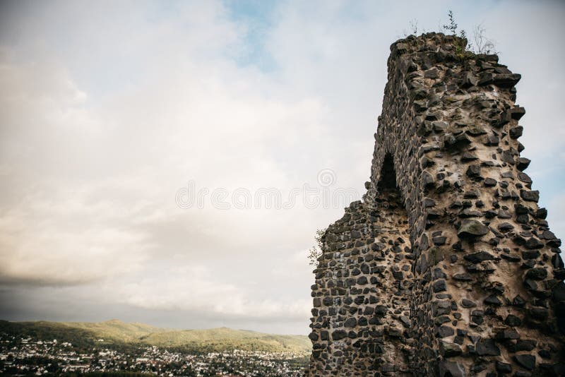 Destroyed Building on a Hilltop Stock Image - Image of ramshackle, ruin ...