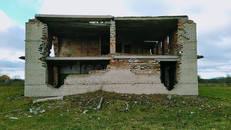 Destroyed Building. Old and Ruined Brick Building. Stock Video - Video ...