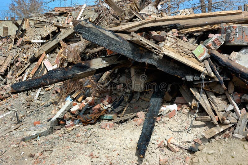 Destroyed building stock image. Image of hurricane, environmental ...