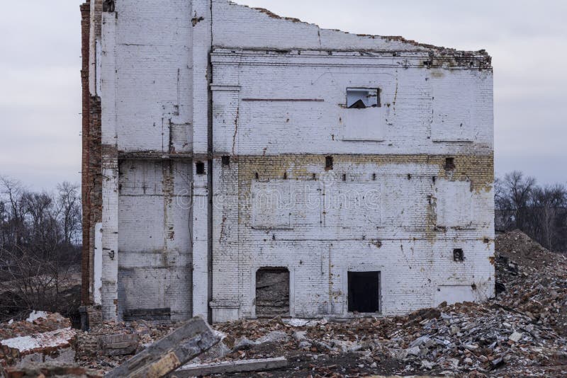 Destroyed Buildings, War in the City. Ruins of a House Stock Image ...